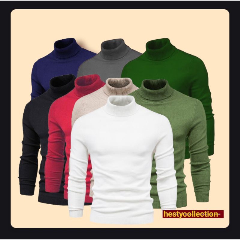 Jual Sweater Turtleneck Rajut Pria | Shopee Indonesia