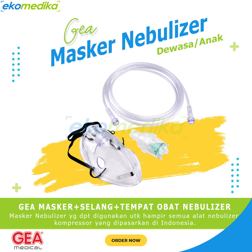 Jual Masker Nebulizer GEA Masker Nebulizer Mask Anak Dewasa GEA (Masker ...