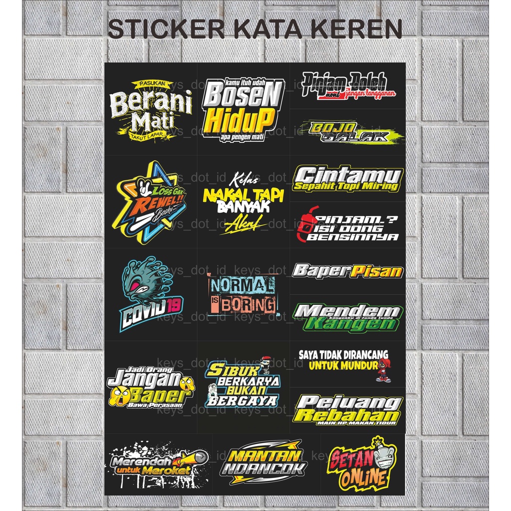 Jual (19pcs) Sticker Pack Racing Stiker Kata kata Motivasi Lucu Keren ...