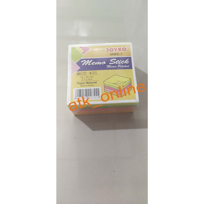 Jual Joyko Memo Stick Tempel MMS-1 Kertas Sticky Notes Note Warna MMS1 ...