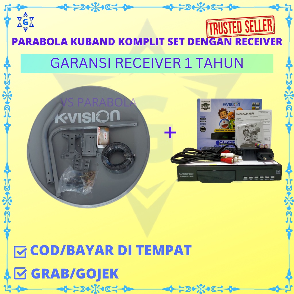 Jual PARABOLA KUBAND KVISION KOMPLIT ANTENA 60 CM TERMASUK RECEIVER ...