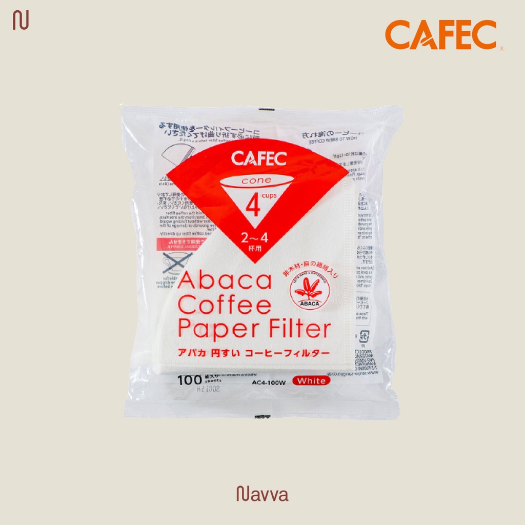 Jual Cafec Abaca Coffee V60 Paper Filter 02 White 100 P / Kertas ...