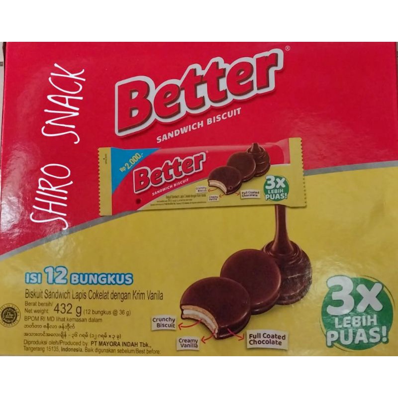 Jual Better sandwich biscuit box kemasan sachet isi 12 pcs. | Shopee ...