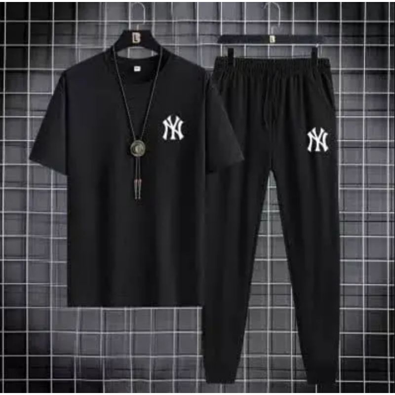 Jual Baju setelan Celana panjang pria + Kaos cotton pakaian set baju ...