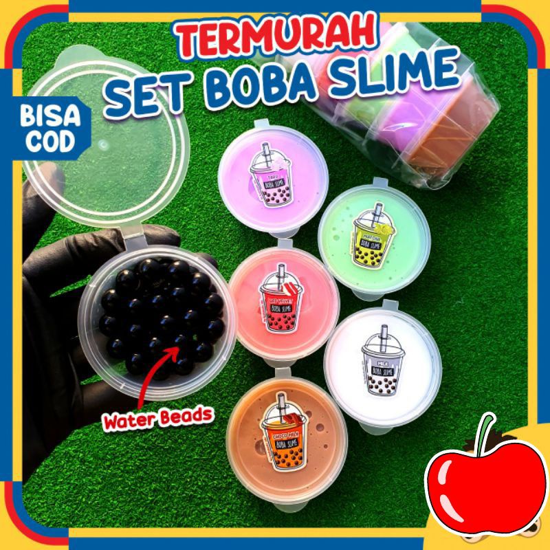 Jual set slime boba by kadokado5 varian slime dan 1 cup water beads boba,slime viral | Shopee ...