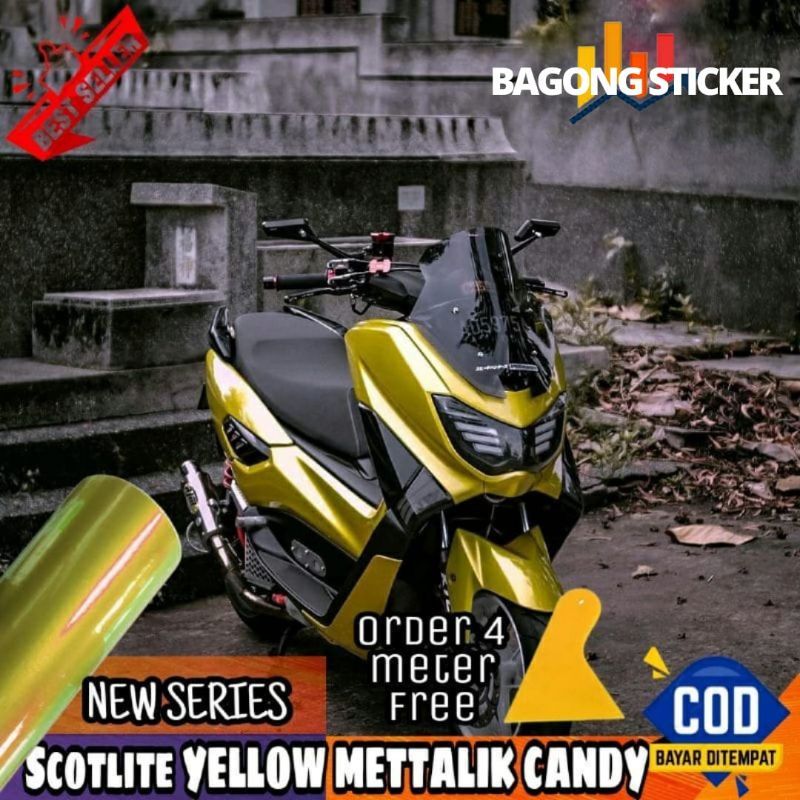 Jual Stiker skotlet motor scotlite metalik candy merk Profix stiker ...