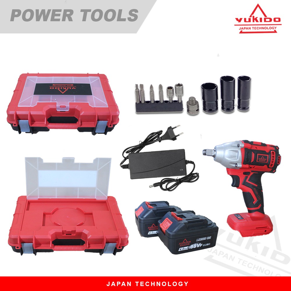 Jual sesuai gambar bos !! Bor Cordless Wrench YUKIDO 88 VOLT Impact ...
