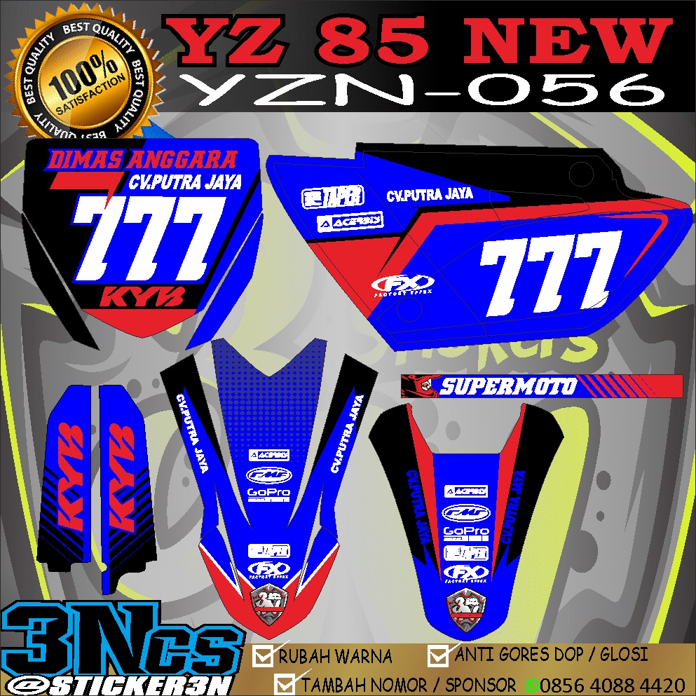 Jual Sticker Decal Yamaha YZ 85 New Bancian, Sticker GTX YZ 85 New ...