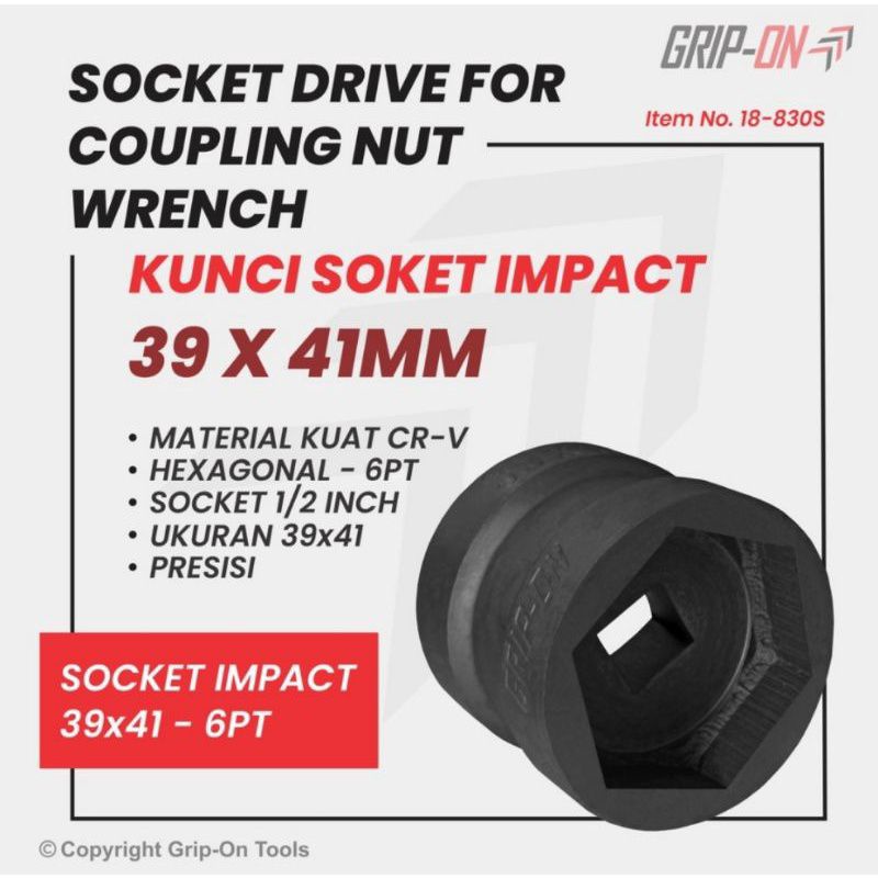 Jual GRIP-ON MATA KUNCI SOK Impact CVT 39 X 41 GRIPON DOUBLE SOCKET DRIVE 39X41 GRIP ON | Double ...