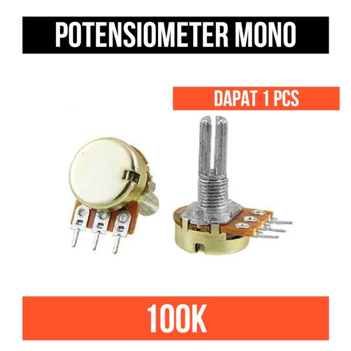 Jual Potensiometer 100K 100 K Kilo Ohm Potensio Meter Mono Resistor ...