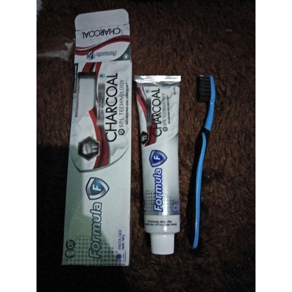 Jual Pasta gigi formula charcoal 160 gram gratis sikat gigi di dalam ...