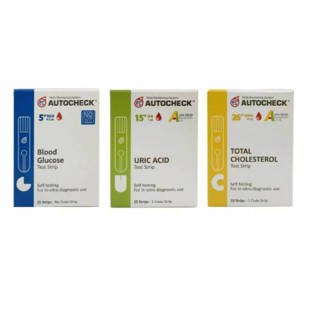 Jual STRIP AUTOCHECK Cholesterol / Gula / Asam urat | Shopee Indonesia