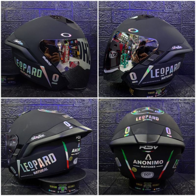 Jual RSV SV300 BLACK DOFT FULL PAKET GANTENG LEOPARD VISOR IRIDIUM ...