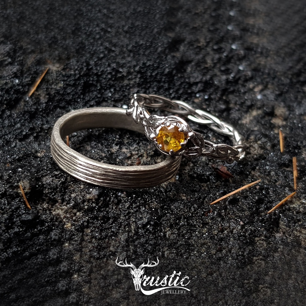 Jual Cincin Nikah Tunangan Rustic Couple Wanita silver Pria Perak 925 ...