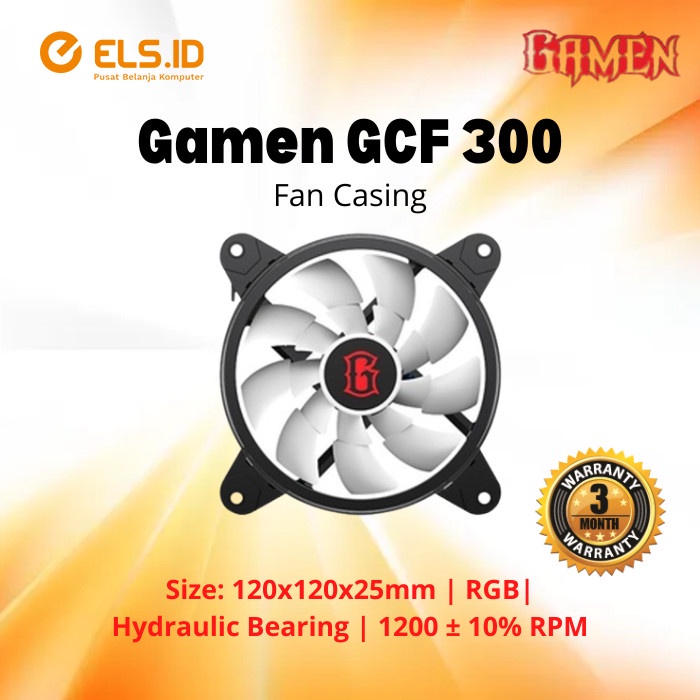 Jual Fan Casing Gamen GCF300 RGB - Black 120x120x25mm | Shopee Indonesia