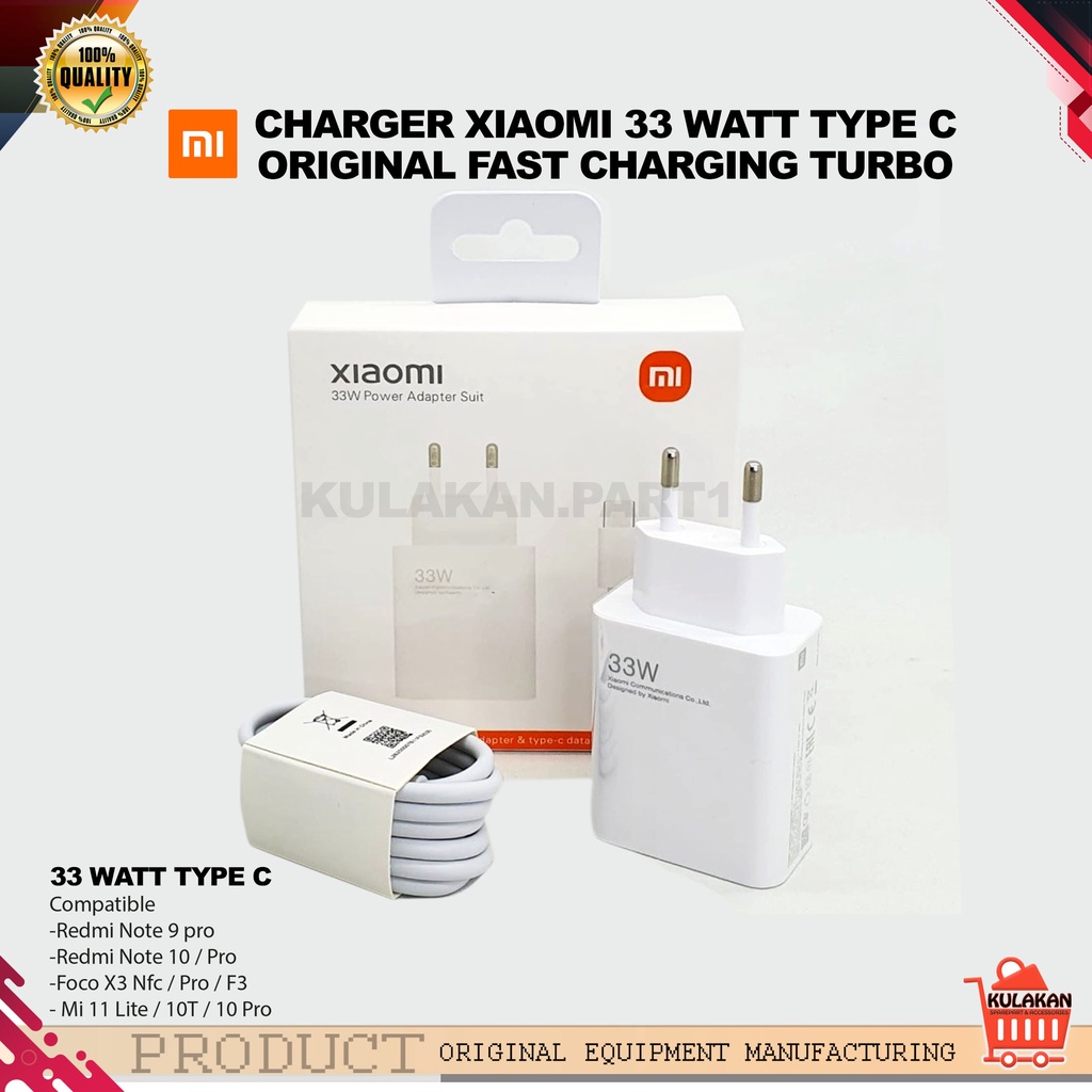Jual charger xiaomi mdy-11-ez 33w super turbo type c new original ...