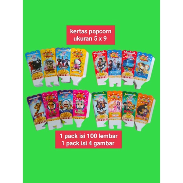 Jual kertas popcorn ukuran 5 x 9 / kotak popcorn / wadah popcorn ...