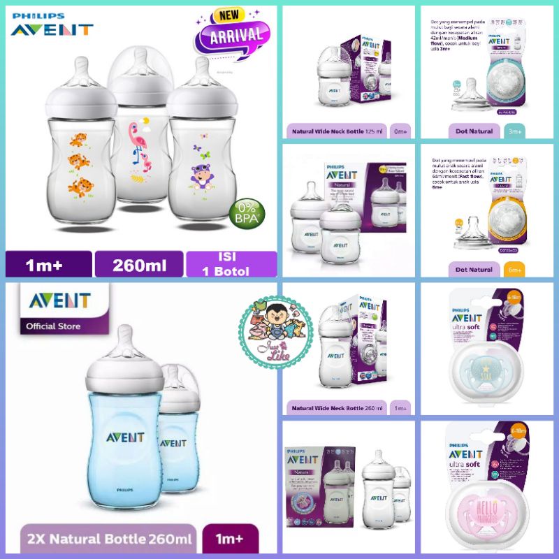 Jual PHILIP AVENT Wide Neck Bottle Natural RESPONSE, Natural, Classic ...