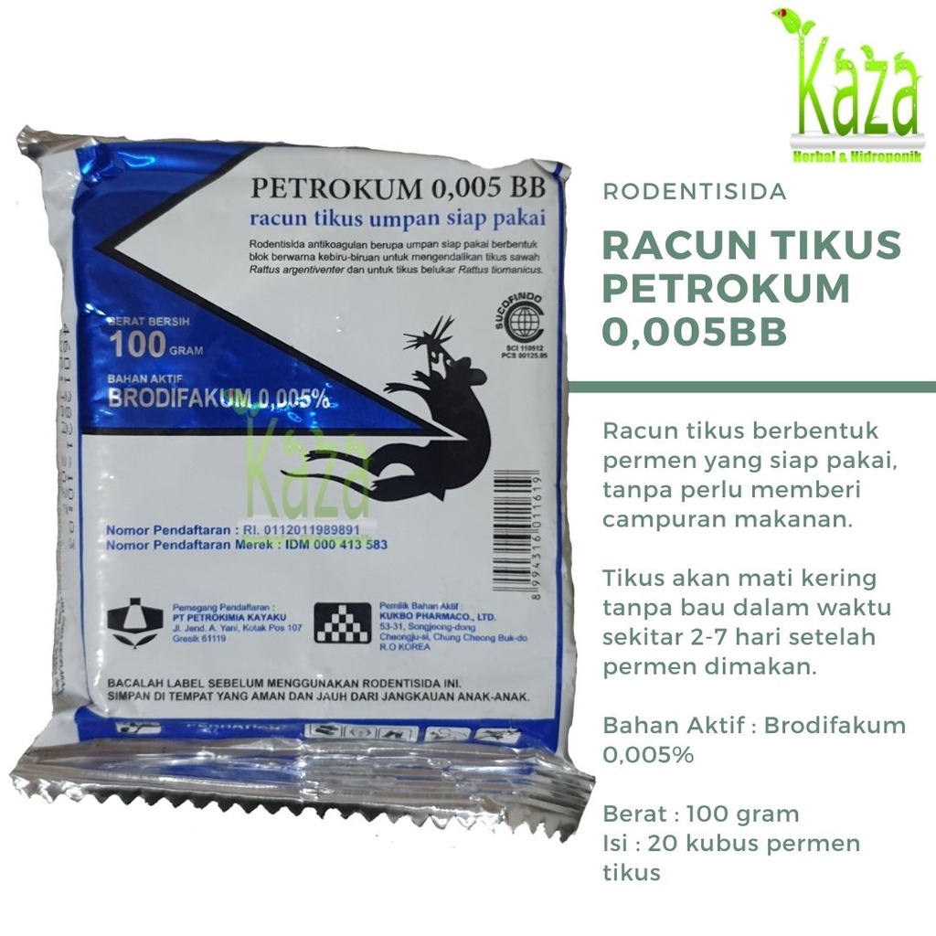 Jual Racun Tikus Petrokum 100 gram - Rodentisida Brodifakum Permen ...