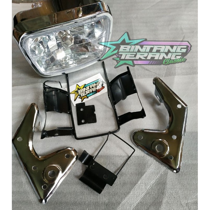Jual Lampu Depan Oval Headlamp Rx King New Oval Kaca Bening Set Breket ...