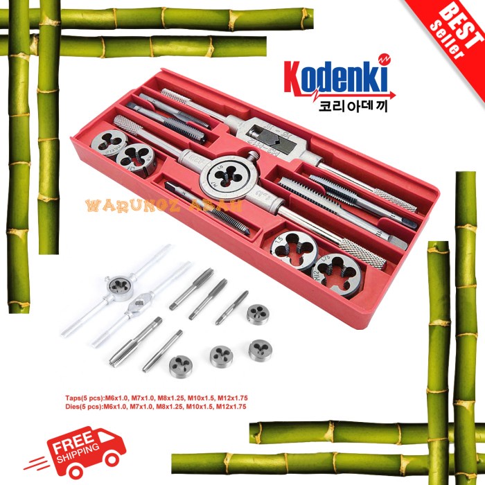 Jual Alat Setang Stang Hand Tap And Dies Set Snai Senai Ulir Drat Mur ...