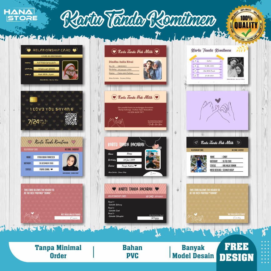 Jual [1PCS] Kartu Tanda Komitmen | Kartu Tanda Pacaran | Kartu Hak ...
