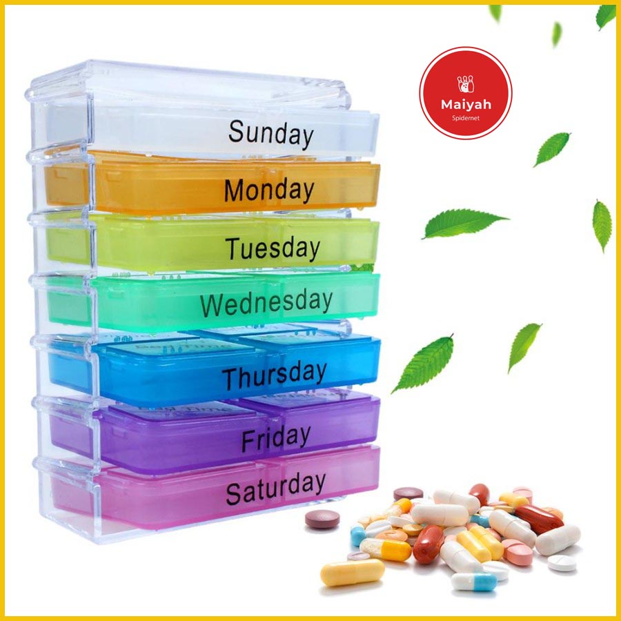 Jual Kotak Tempat Obat 7 Hari 4 waktu Simpan Box Pil Case Kapsul 7 Days ...