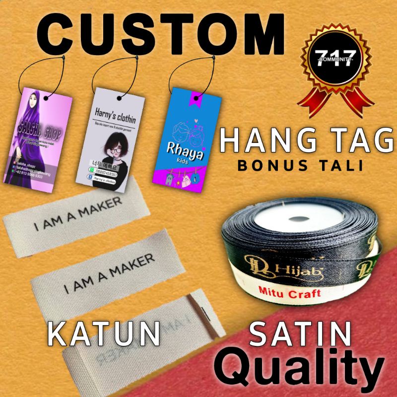 Jual Label baju label hang tag label kaos label katun label satin label ...