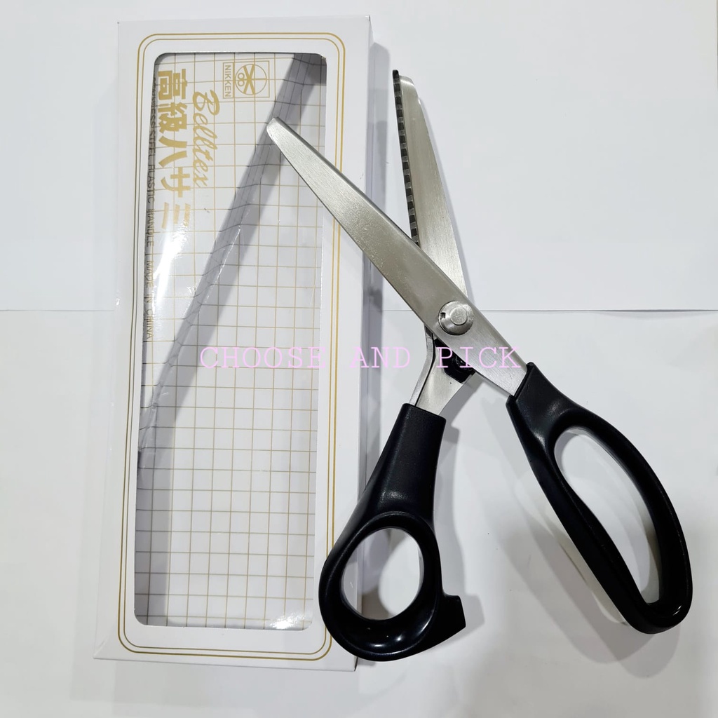 Jual Gunting Zig Zag Kain Ukuran 9 inch 230mm Merk Belltex / Gunting ...