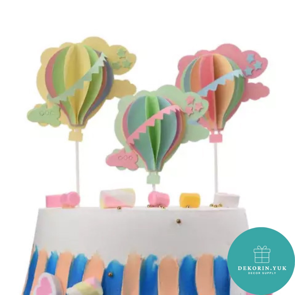 Jual Cake Topper Hot Air Baloon / Cake Topper Cloud / Hiasan kue ulang ...