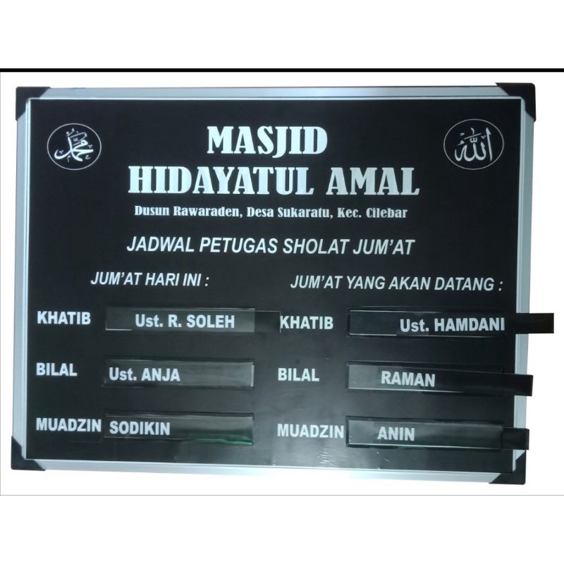 Jual Papan Jadwal Petugas Sholat Jum'at | Shopee Indonesia