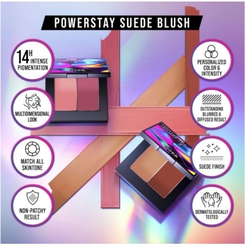 Jual Make over Powerstay Euphoria suede blush/ Makeover powerstay suede ...