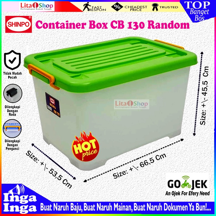 Jual MEGA CONTAINER BOX SHINPO SIP 116 130 LITER CB 130 KOTAK PENYIMPANAN | Shopee Indonesia
