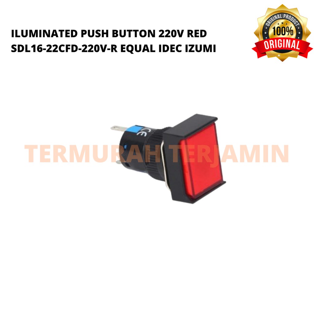 Jual ILUMINATED PUSH BUTTON 220V RED SDL16-22CFD-220V-R EQUAL IDEC ...