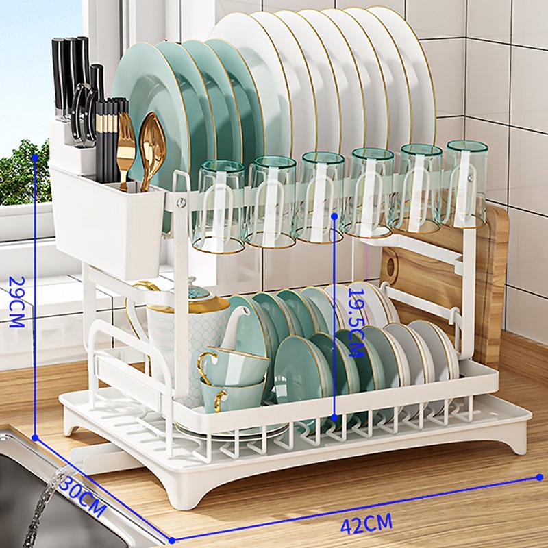 Jual Rak Piring Dapur Stainless Steel Penyimpanan Rak Pengering Piring ...