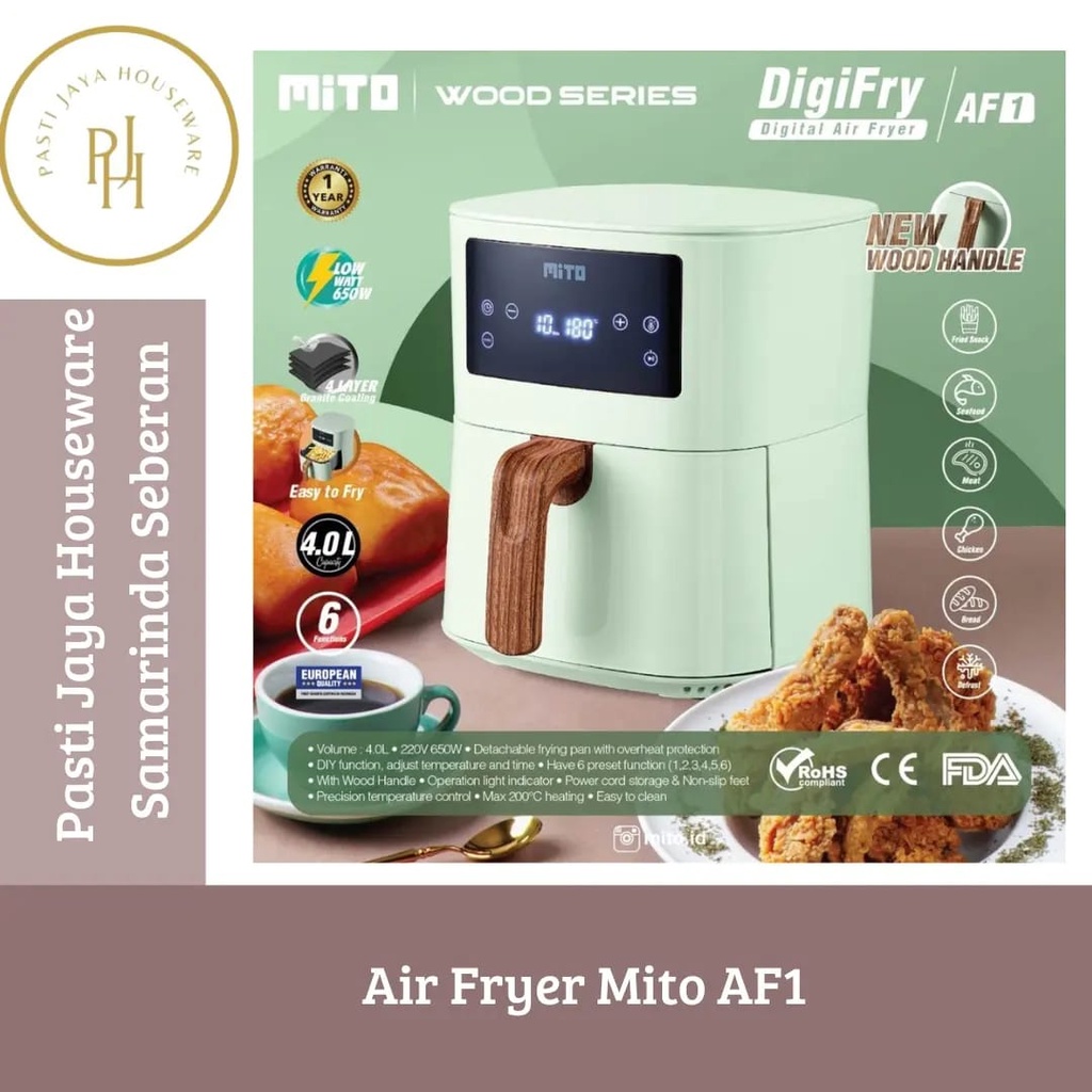 Jual AIR FRYER DIGITAL MITO AF1 LOW WATT 4LITER | Shopee Indonesia