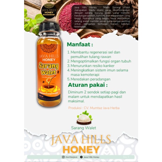 Jual Madu Sarang Walet Java Hills Honey | Shopee Indonesia