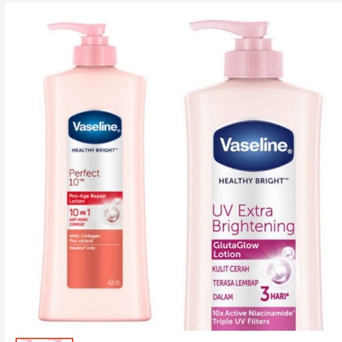Jual Vaseline Healthy Bright Lotion Uv Brightening 400Ml/Healthy Bright ...