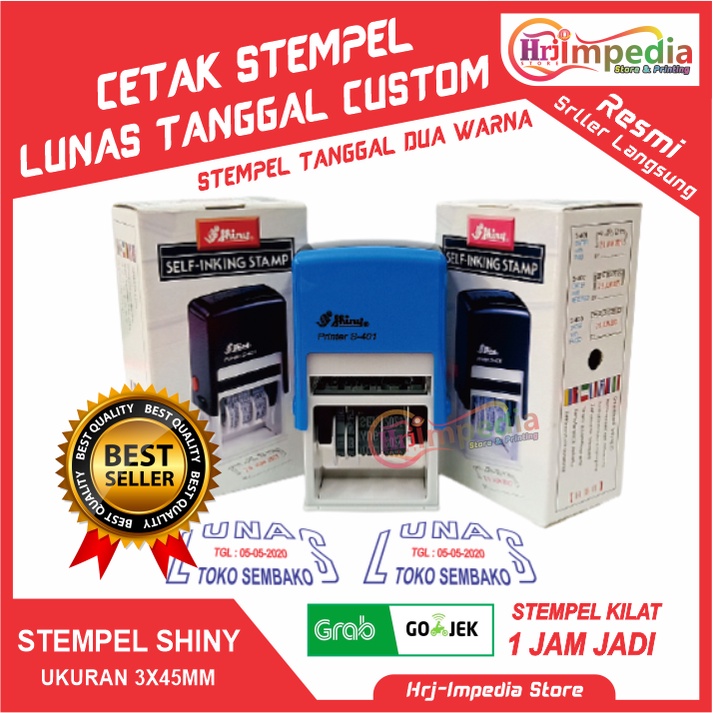 Jual Cetak Stempel Tanggal Design Custom 2 Warna | Cetak Stempel Tanggal Lunas Custom | Shopee ...
