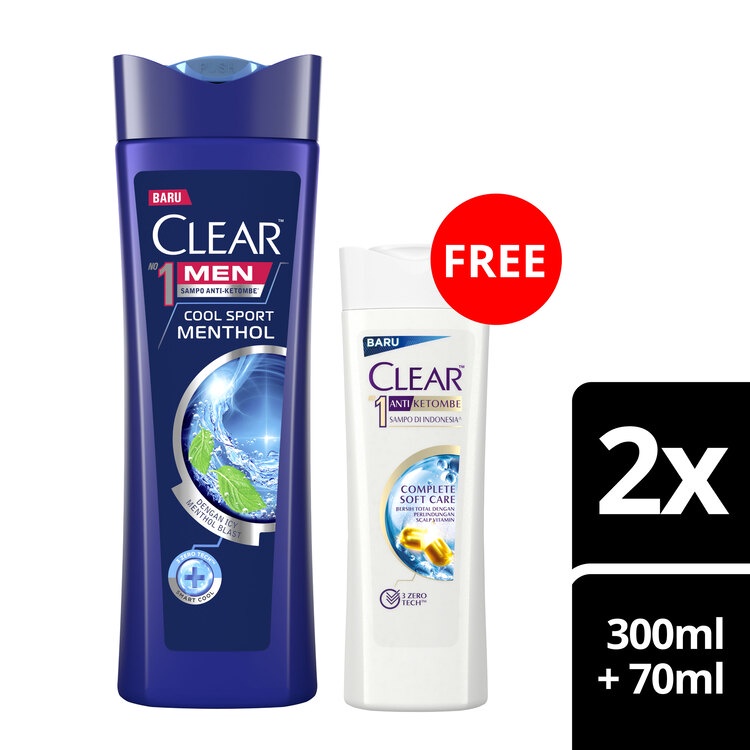 Jual Buy Clear Cool Sport Menthol 300ml FREE Clear Complete Soft Care ...