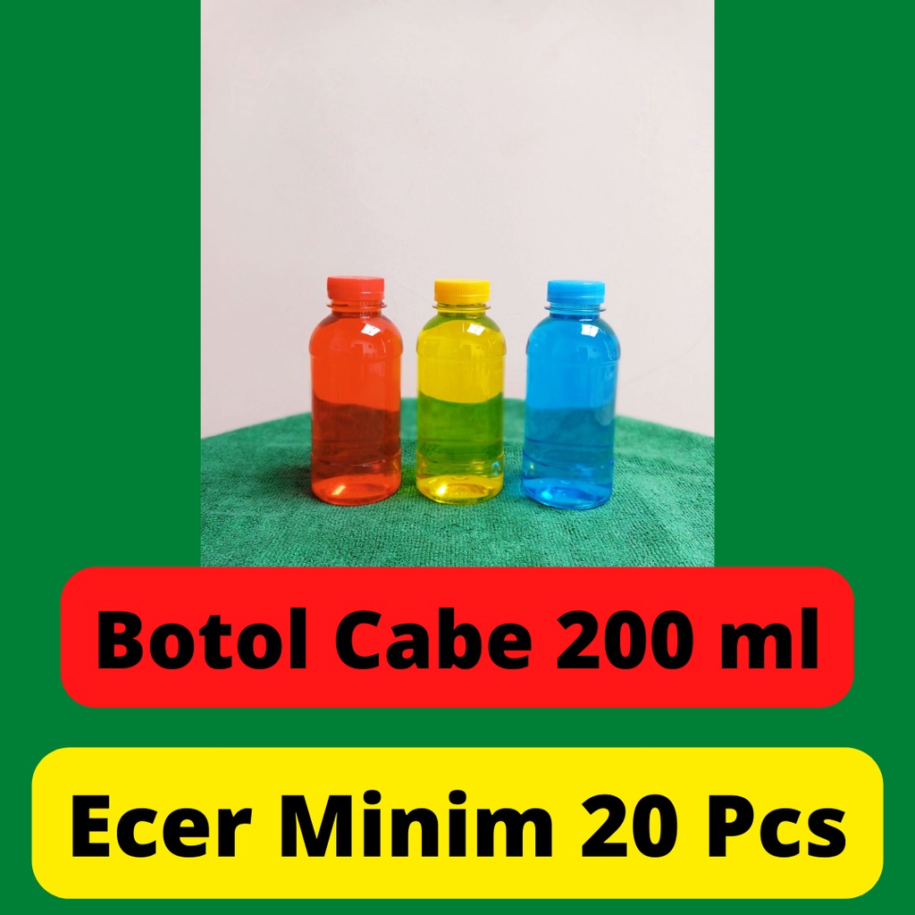 Jual Botol Plastik CABE 200 ML | Ecer Minim 20 pcs | Shopee Indonesia