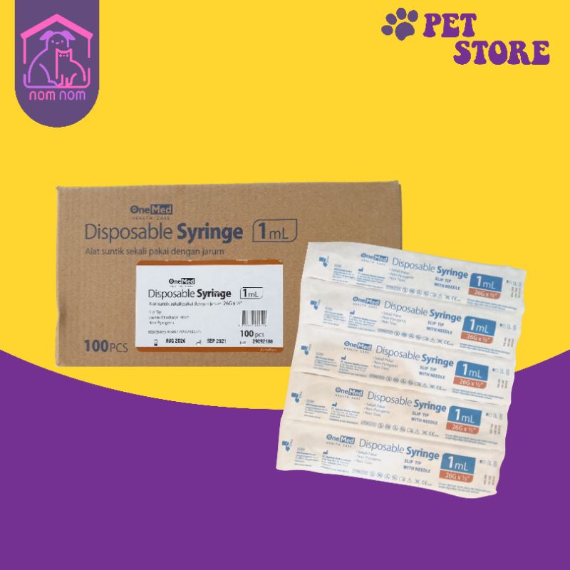 Jual Spuit Suntikan Spet 1 ml One Med Kucing Anjing (Grosir) | Shopee ...