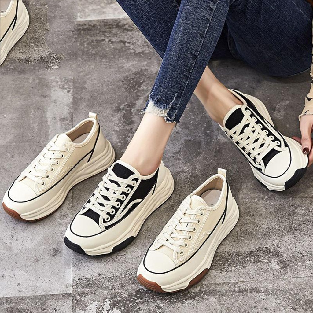 Jual Sepatu Kanvas Viral Wanita Sepatu Cewek Kekinian Pelajar Kuliah ...