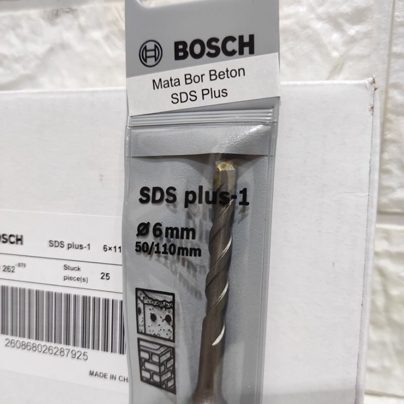 Jual MATA BOR BETON BOSCH SDS PLUS -1 6MM X 110MM MATA BOR BETON SDS PLUS 6MM MEREK BOSCH ...