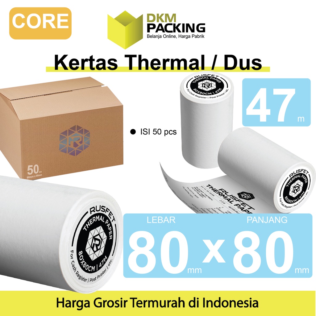 Jual Kertas Thermal Core Kertas Printer Resi Kertas Barcode POS DUS ...