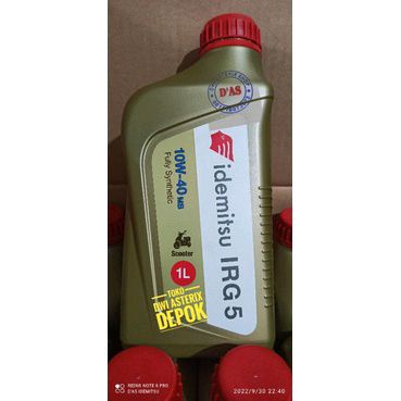 Jual oli motor 1L idemitsu IRG 5 scooter/matic 10-40 FS 10w-40 FS ...