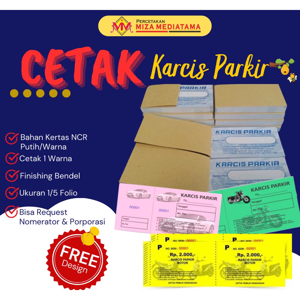 Jual CETAK KARCIS PARKIR BAHAN NCR CUSTOM MURAH | Shopee Indonesia