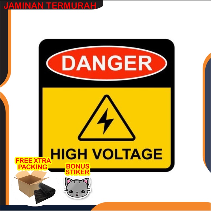 Jual Murah rambu stiker DANGER HIGH VOLTAGE / sign sticker tegangan ...