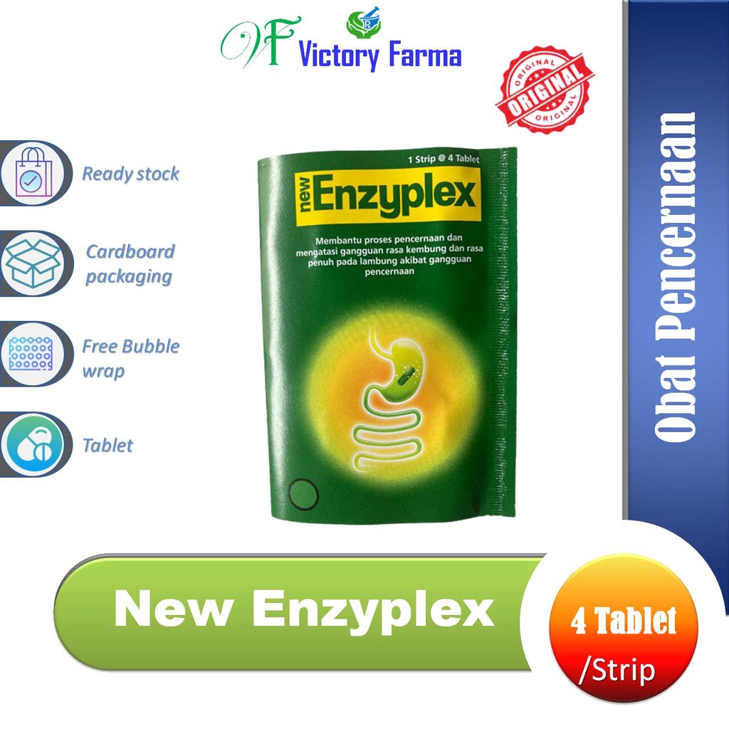 Jual New Enzyplex Strip @ 4 tablet/ Obat pencernaan/ sakit kembung ...
