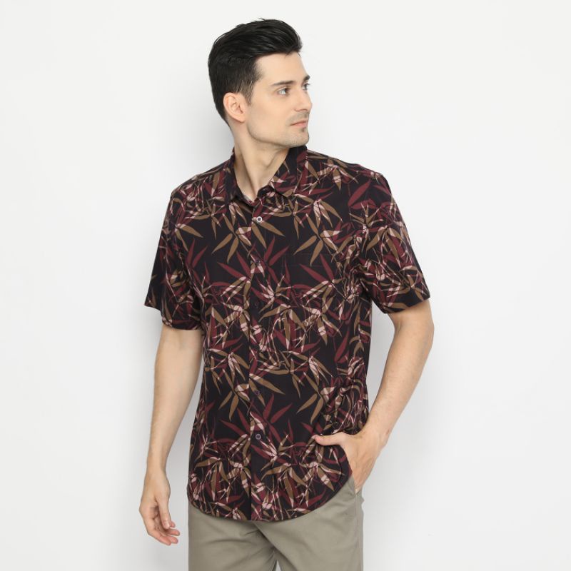 Jual RICARDO kemeja pria print merah lengan pendek dbritano 22255 ...